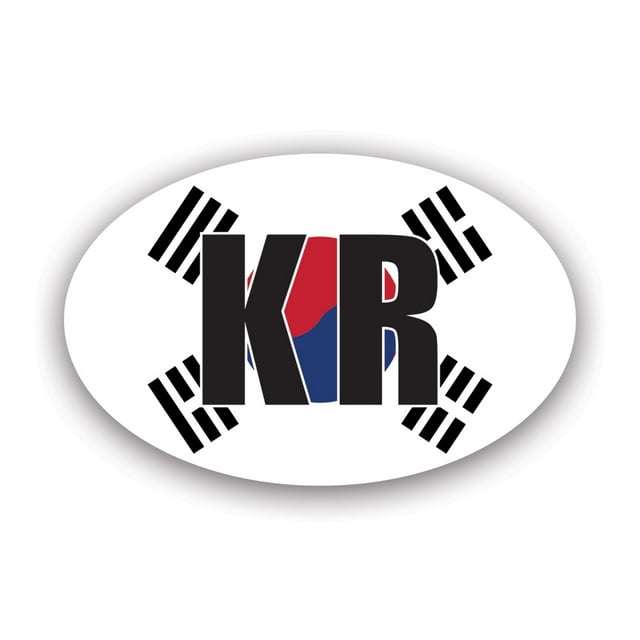 South Korea Oval Sticker Decal - Self Adhesive Vinyl - Weatherproof ...