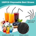 150PCS Disposable Plastic Drinking Straws - Flexible Straws Disposable ...