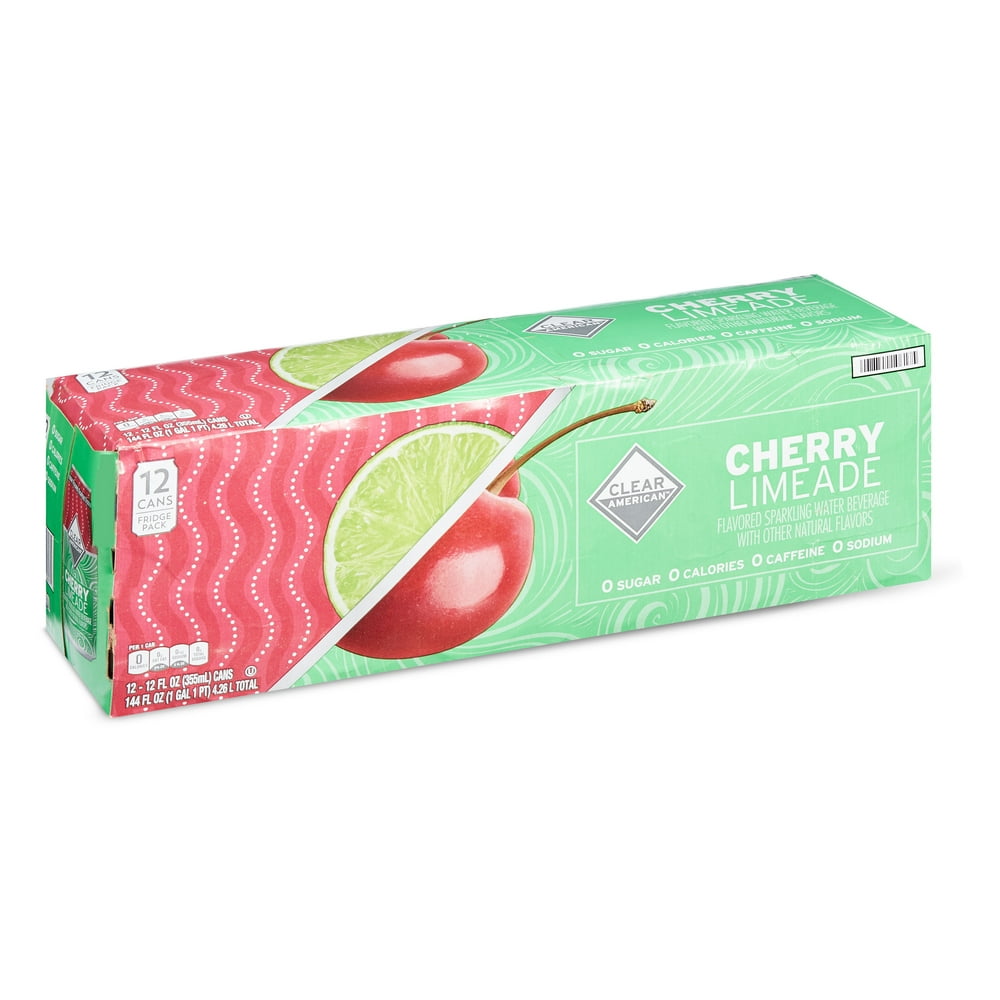 Clear American Sparkling Water, Cherry Limeade, 12 fl Oz, 12 Count - Walmart.com - Walmart.com