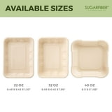 Sugarfiber Disposable 32 oz Compostable Eco Friendly Rectangular Food ...