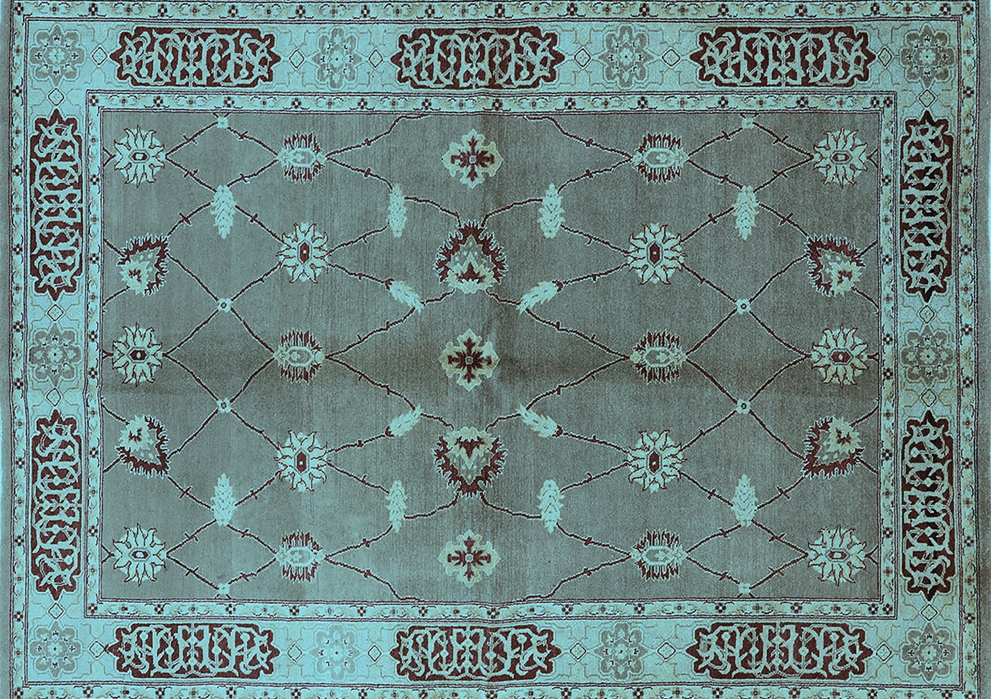 Ahgly Company Indoor Rectangle Oriental Light Blue Traditional Area ...
