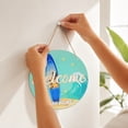 CaiTeLin Summer Round Wooden Hanging Sign Plaque, Front Door Wall Decor ...