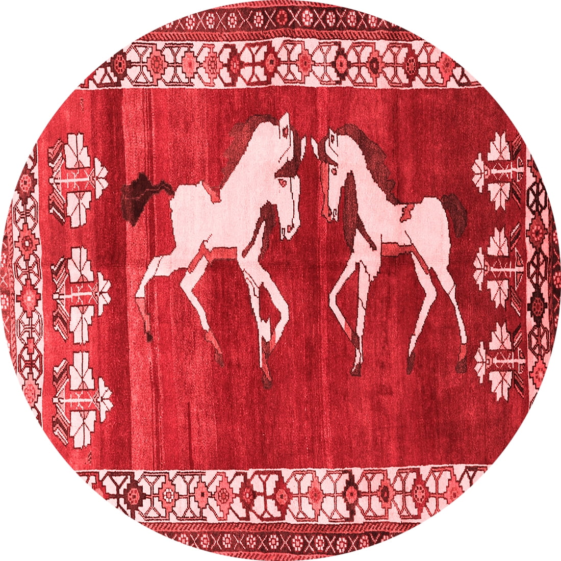 Ahgly Company Indoor Round Persian Red Traditional Area Rugs, 8' Round ...