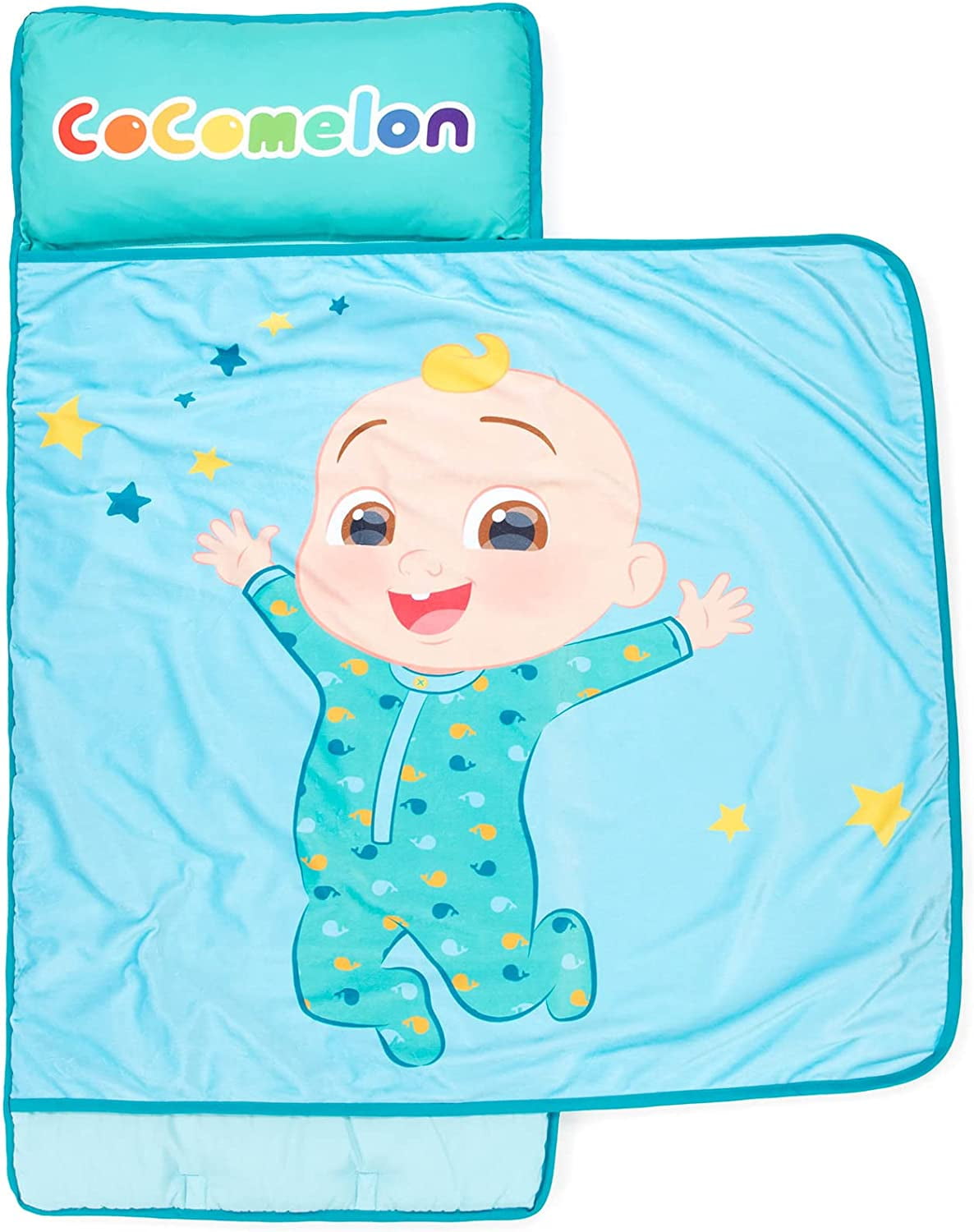 Moonbug Cocomelon JJ Ready for Bed Turquoise Nap Mat, 100% Microfiber ...