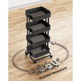 4 Tier Metal Rolling Utility Cart with 2 Lockable Wheels and Mesh ...