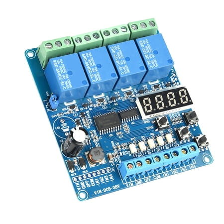 Relay Module, DC 8V-36V Wide Voltage Input, 4-Channel Relay Simple ...