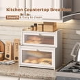 Bread Box For Kitchen Countertop Double Layer Large Corner Capacity ...