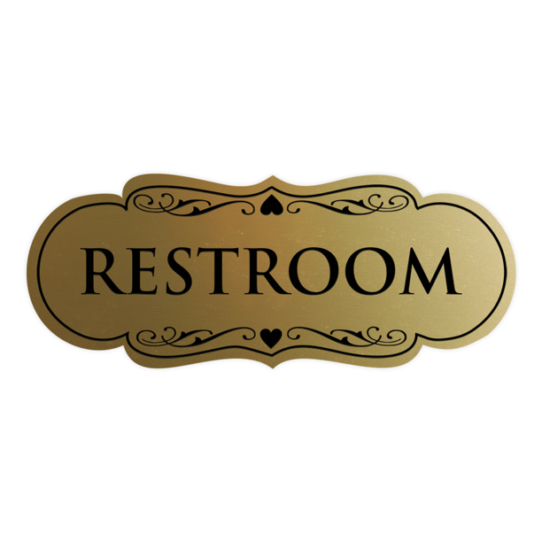 Designer Restroom Sign - Brushed Gold - Small - Walmart.com