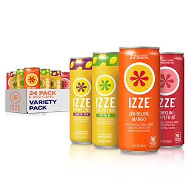 IZZE Sparkling Juice Beverage, Variety Pack, 8.4 Fluid Ounce (Pack of 24) - Walmart.com
