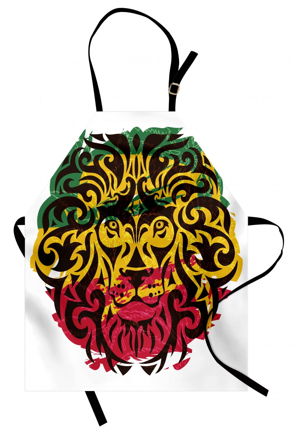 Rasta Apron African Ethiopian Culture Wild Lion Head Grunge Style Flag ...