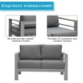 CozyHom 2-Seat Modern Aluminum Sofa Outdoor Patio Furniture Loveseat ...