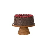 Kouboo La Jolla Rattan Cake stand with Glass Top, Wood Cake Stand ...