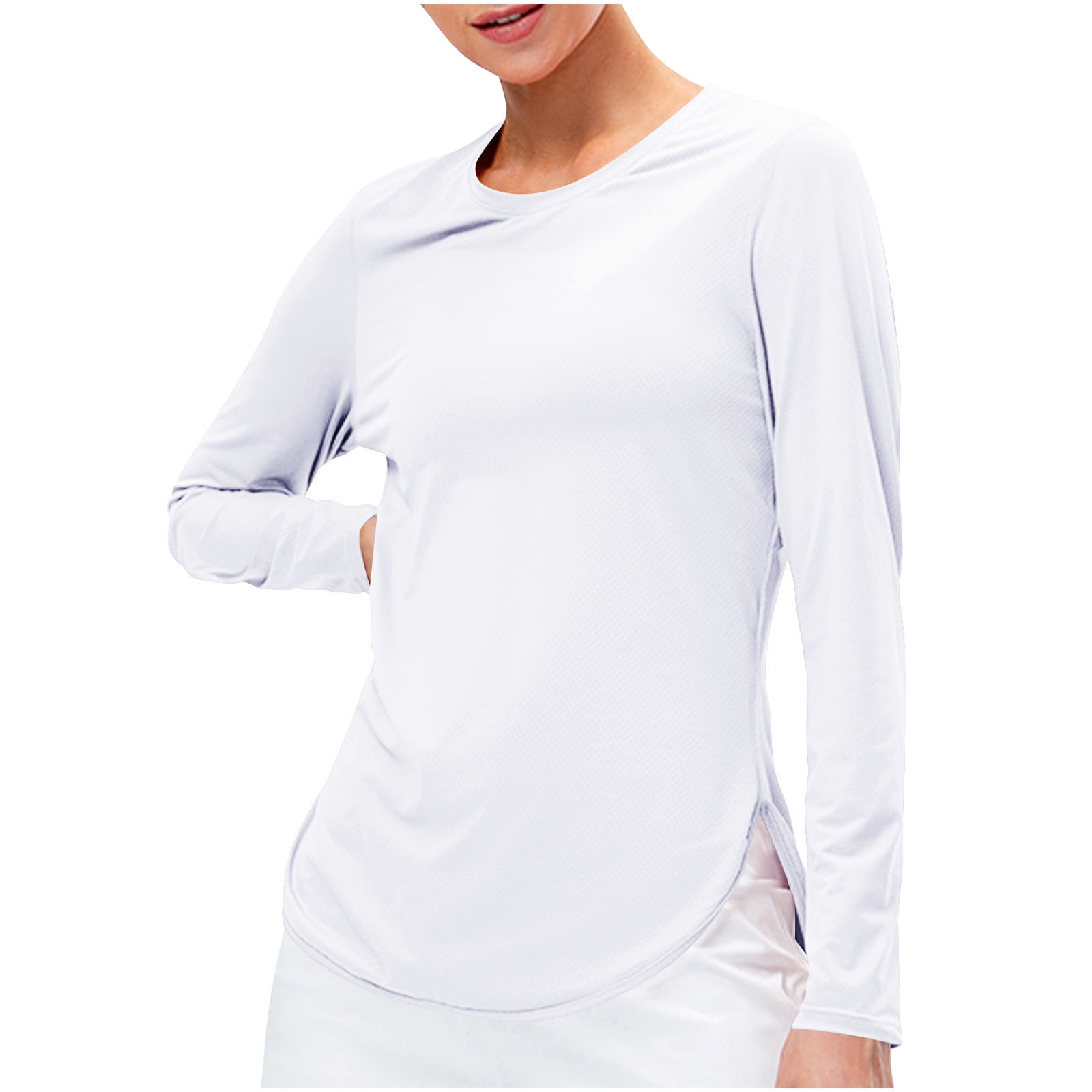 Click here for Aidice Athletic Tops For Women Yoga Round Neck Lon... prices