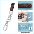 2 Sets 2 Colors Cowhide Leather Keychains with Alloy Finding ...