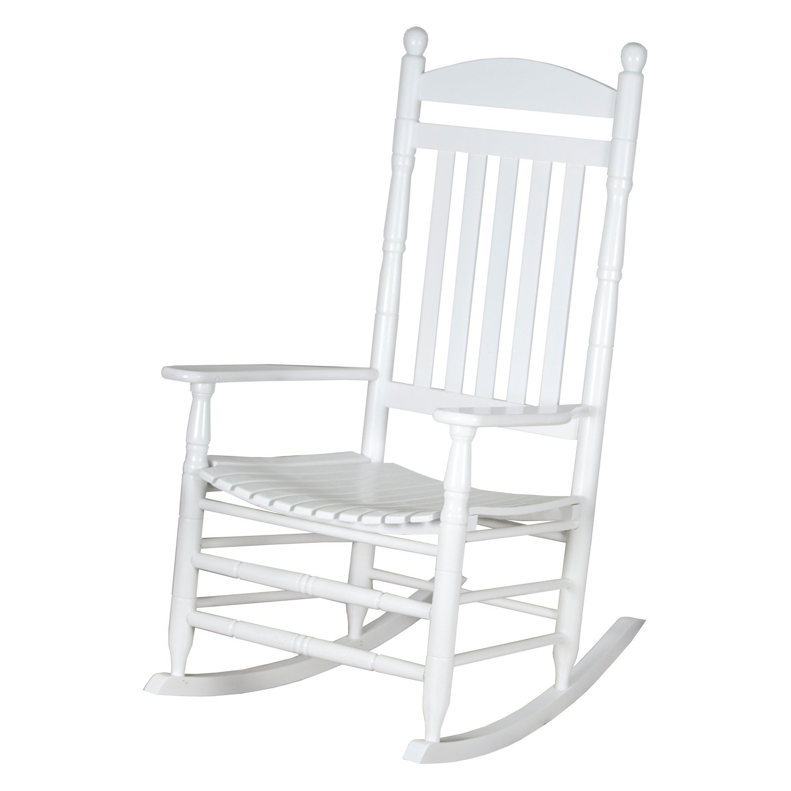Hinkle Riverside Round Post Slat Back Wood Patio Rocking Chair ...