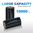 8 Pack D Cell Rechargeable Batteries 10000mAh 1.2V Ni-Mh D Size ...