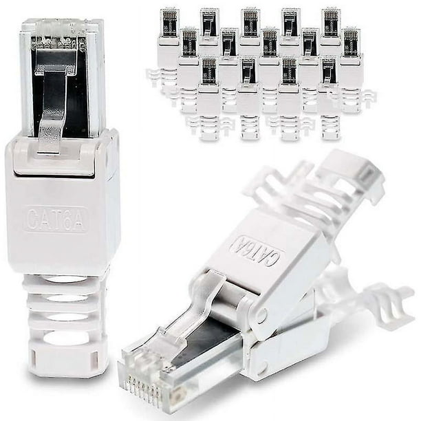Conectores de red de 10 piezas, conector de cable Utp Lan Cat6a Rj45 ...
