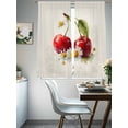 Cherry Sheer Curtains 2 Panels Set Oil Painting Fruit Farmhouse Daisy ...