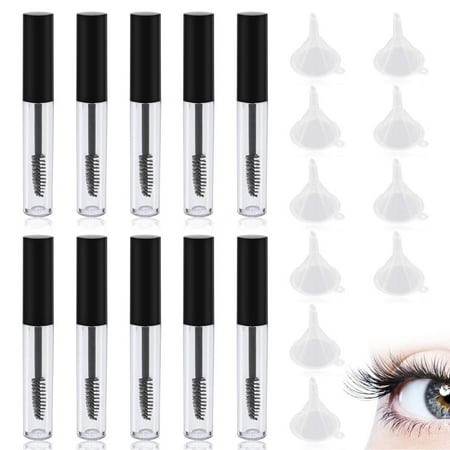 HTWW 10 Pcs 3 ml Black Empty Mascara Lipstick Tube, Mascara Sample ...