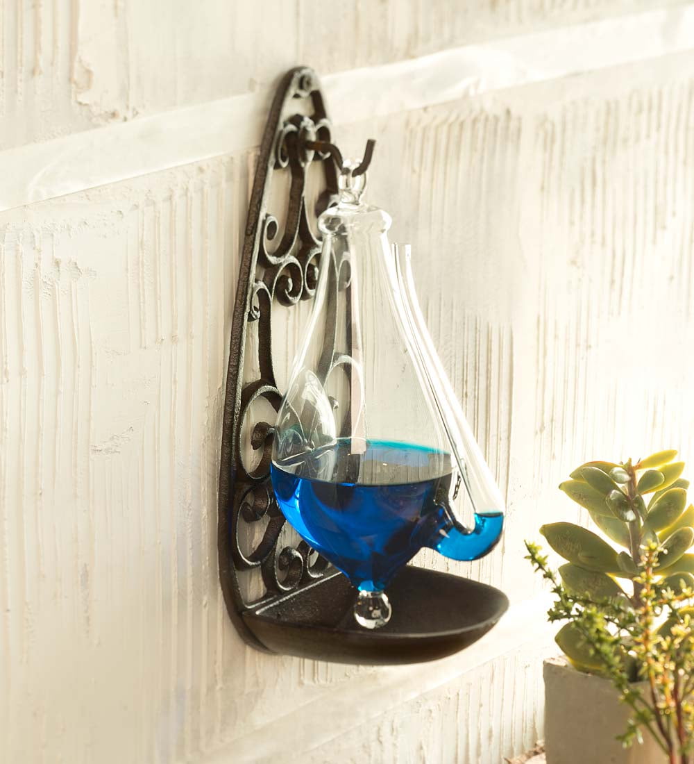 Esschert Design Weather Glass with Cast Iron Filigree Holder - Walmart.com