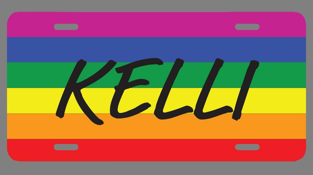 Kelli Name Pride Flag Style License Plate Tag Vanity Novelty Metal | UV ...