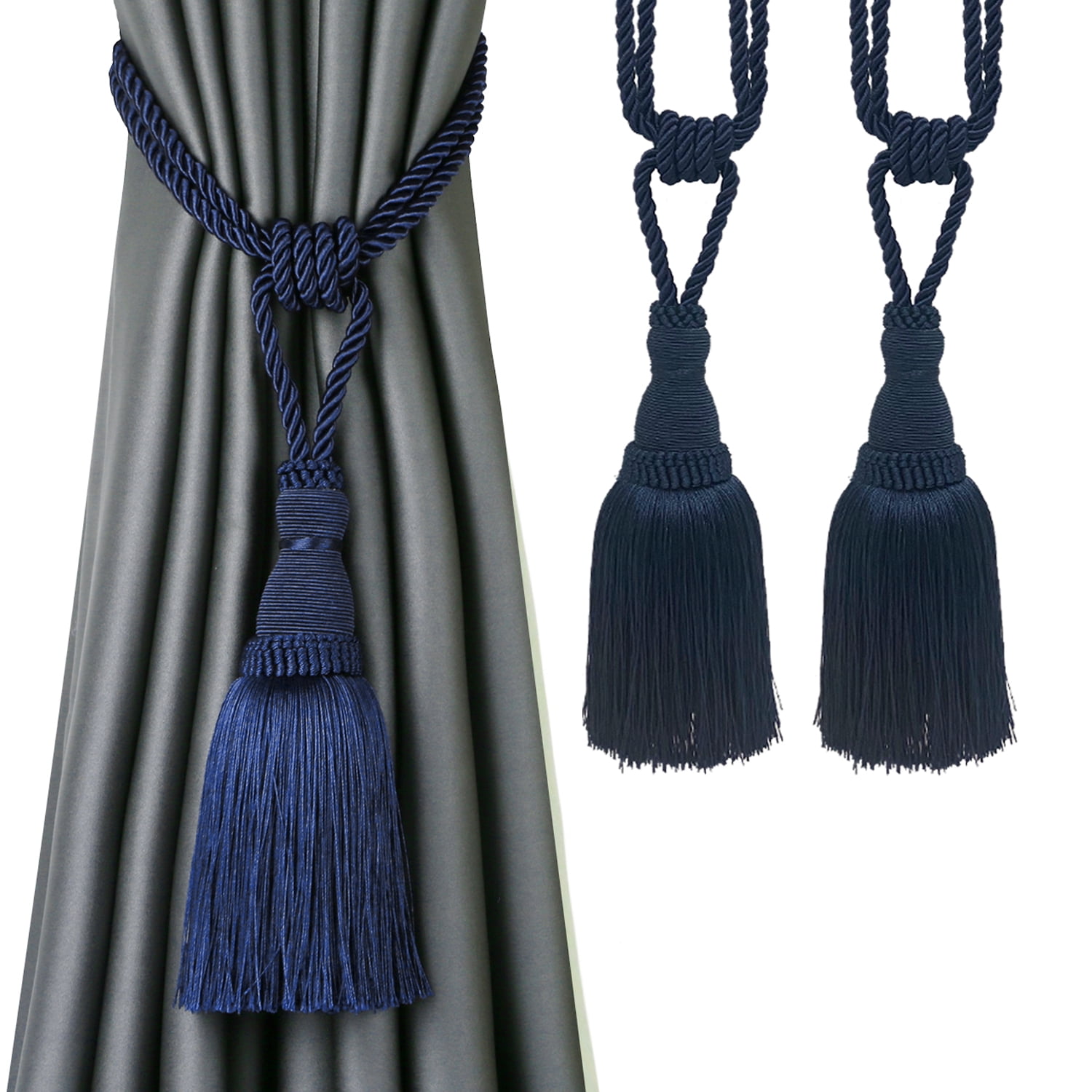 BEL AVENIR 2 Pack Curtain Tieback Tassel Handmade Decorative Rope ...
