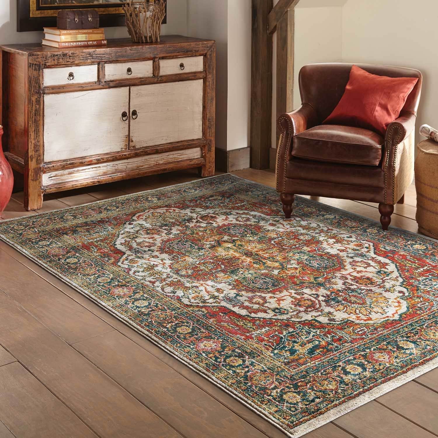 Laurel Creek Lester Persian Red/ Multi Rug (5'3 x 7'6) - Walmart.com