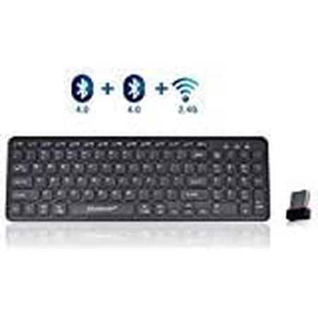 Multi Device Keyboard,bluebyte Full Size Bluetooth 4.0 LE & 2.4G ...