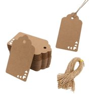 100pcs Kraft Paper Gift Tags Gift Wrapping Labels Wedding Birthday ...