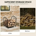 Topbuy Heavy Duty Firewood Rack, Indoor Fire Storage & Outdoor ...