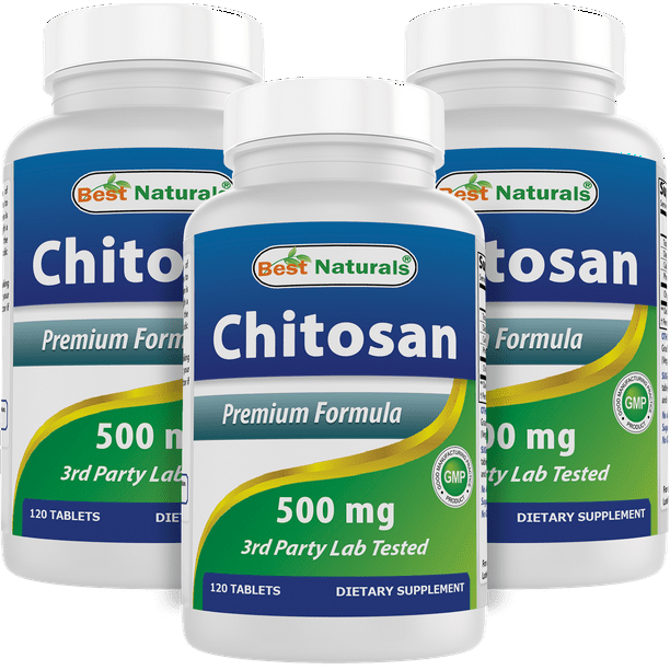 3 Pack Best Naturals Chitosan 500 mg 120 Tablets - Walmart.com