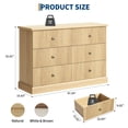 Boho 6 Drawer Dresser, Fluted Drawer Dresser with Anti Drop Design for ...