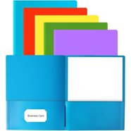Futhstar Durable Plastic Folders, 6 Color Two Pocket Folder with Card ...