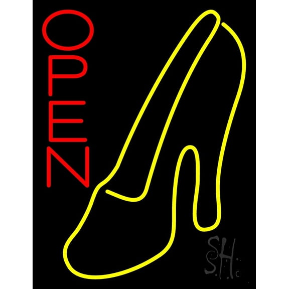 High Heels Open With Line LED Neon Sign 15 x 19 - inches, Black Square ...