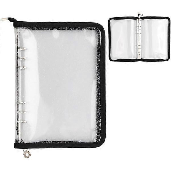 A5 Ring Binder Cover Transparent Zippered Binder Cover Waterproof Loose ...