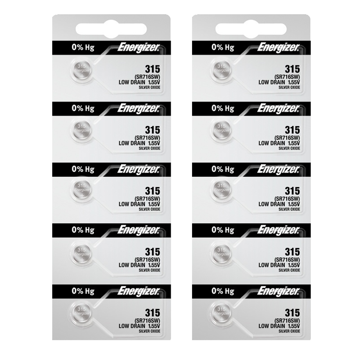 Energizer 315 SR716SW Silver Oxide Watch Battery (10 Count) - Walmart.com