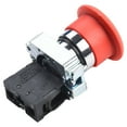 22Mm 10A Red Panel Mount Scram Stop Locking Mushroom Head Push Button ...