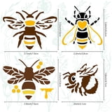 8 Styles Bee Stencils Reusable Metal Honeycomb Honey Stainless Steel ...