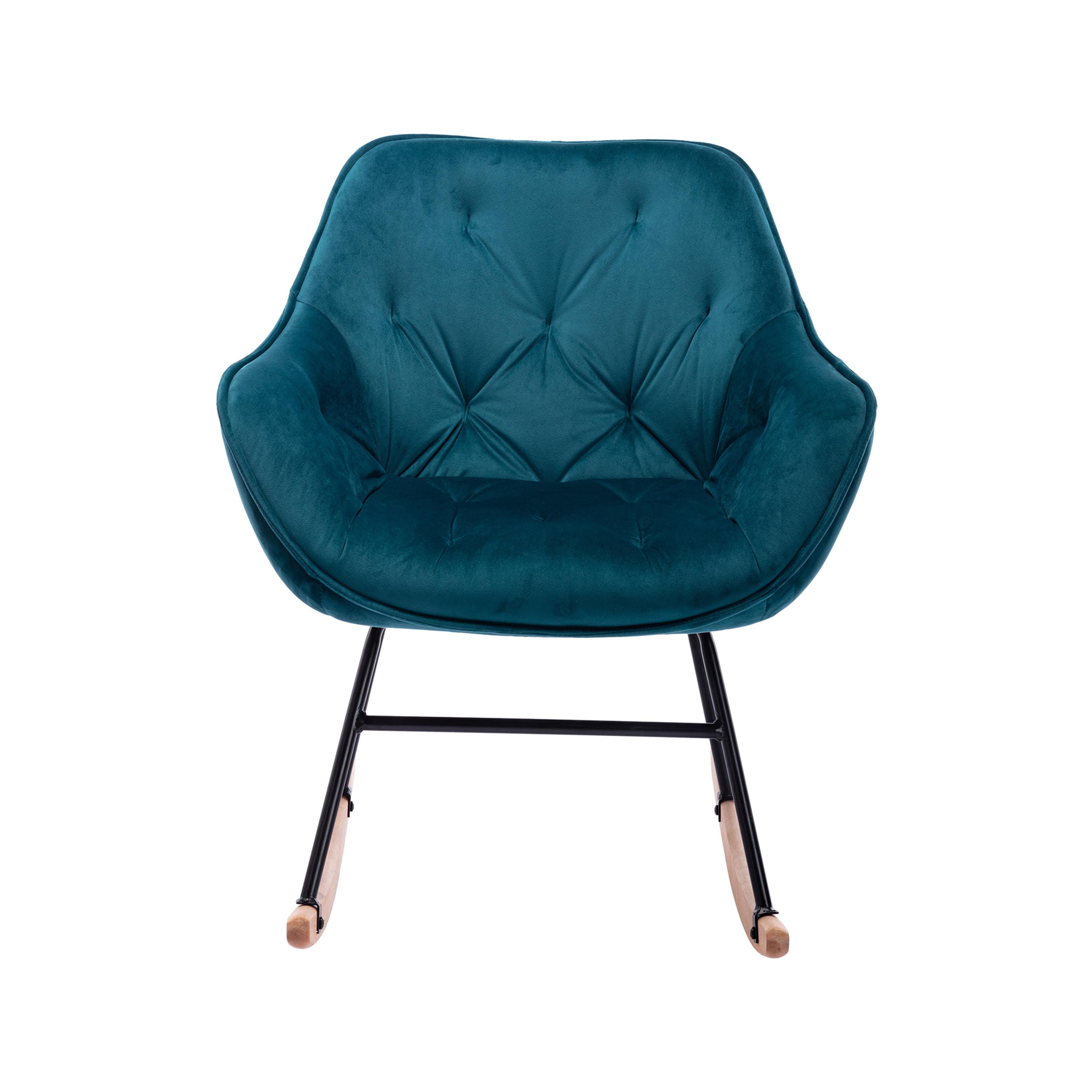 Luccalily Velvet Rocking Chair, Upholstered Rocking Chair with ...