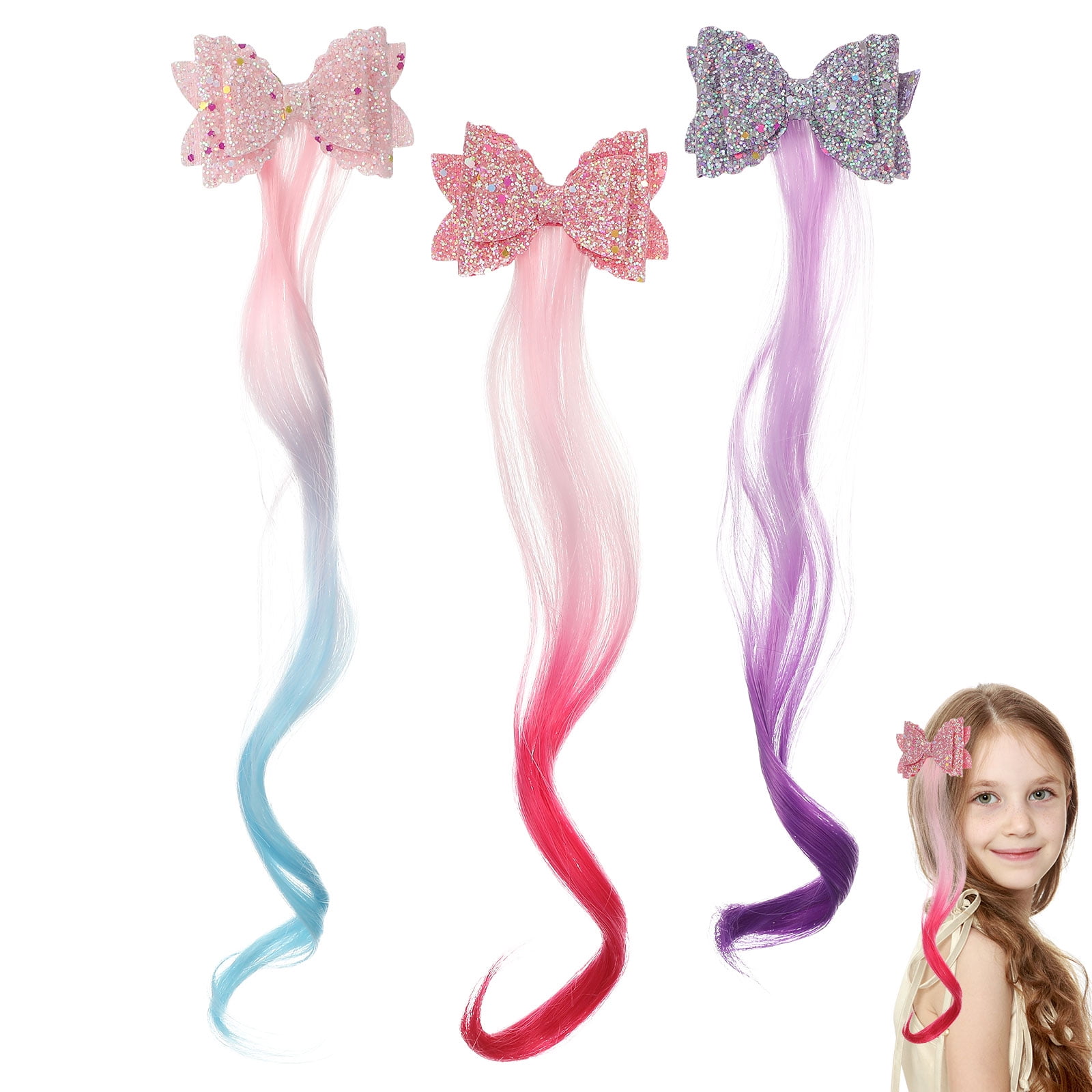 Click here for Alvinma 3pcs Rainbow Color Hair Extensions With St... prices