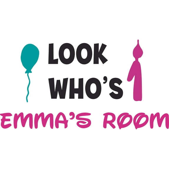 Look Who's One Custom Name Vinyl Wall Decal for Home - Birthday ...