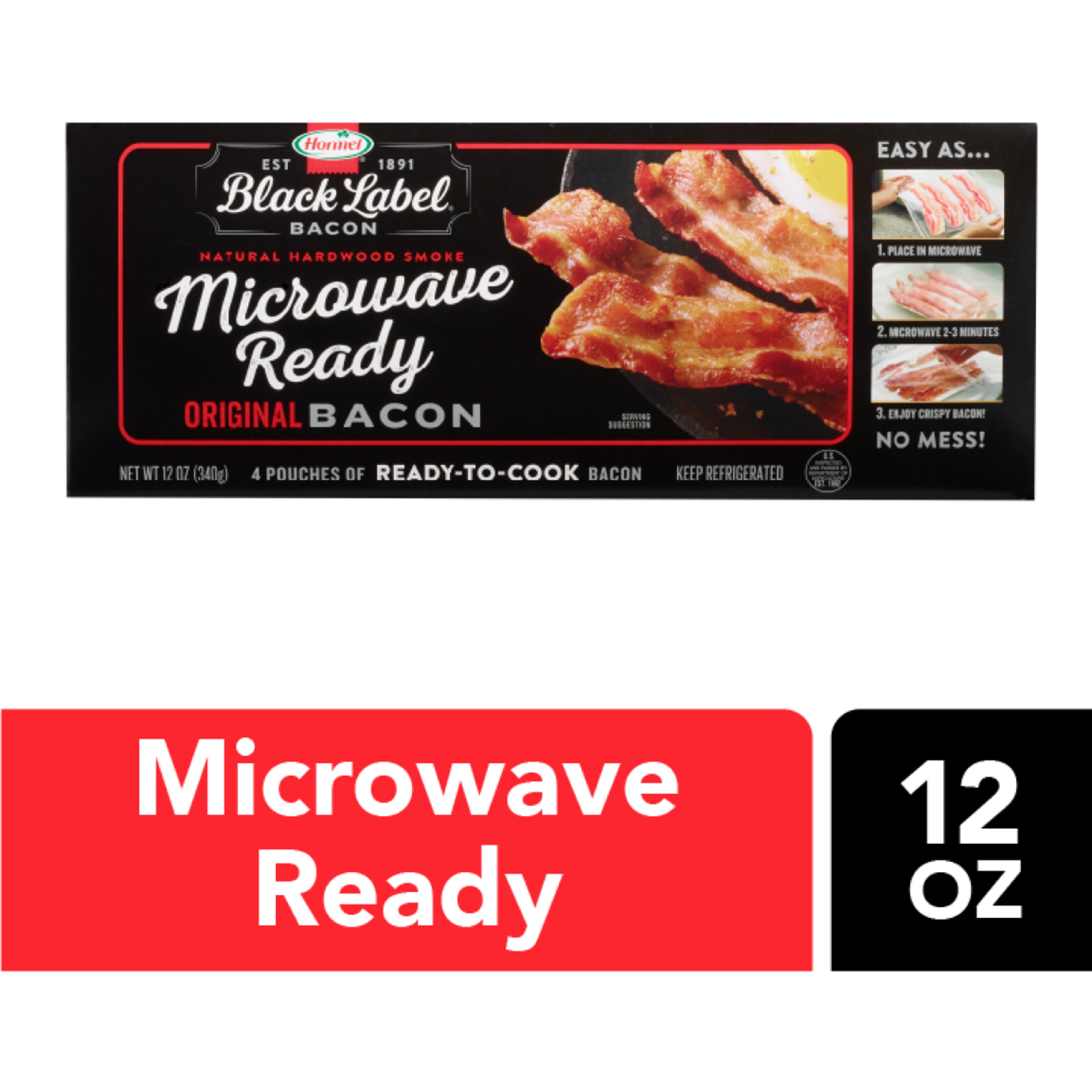 HORMEL BLACK LABEL Microwave Ready Bacon, 12 oz – Walmart Inventory ...