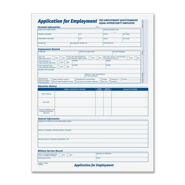 ComplyRight 50-State Job Application (Long Form) Pack of 50 (A0019 ...