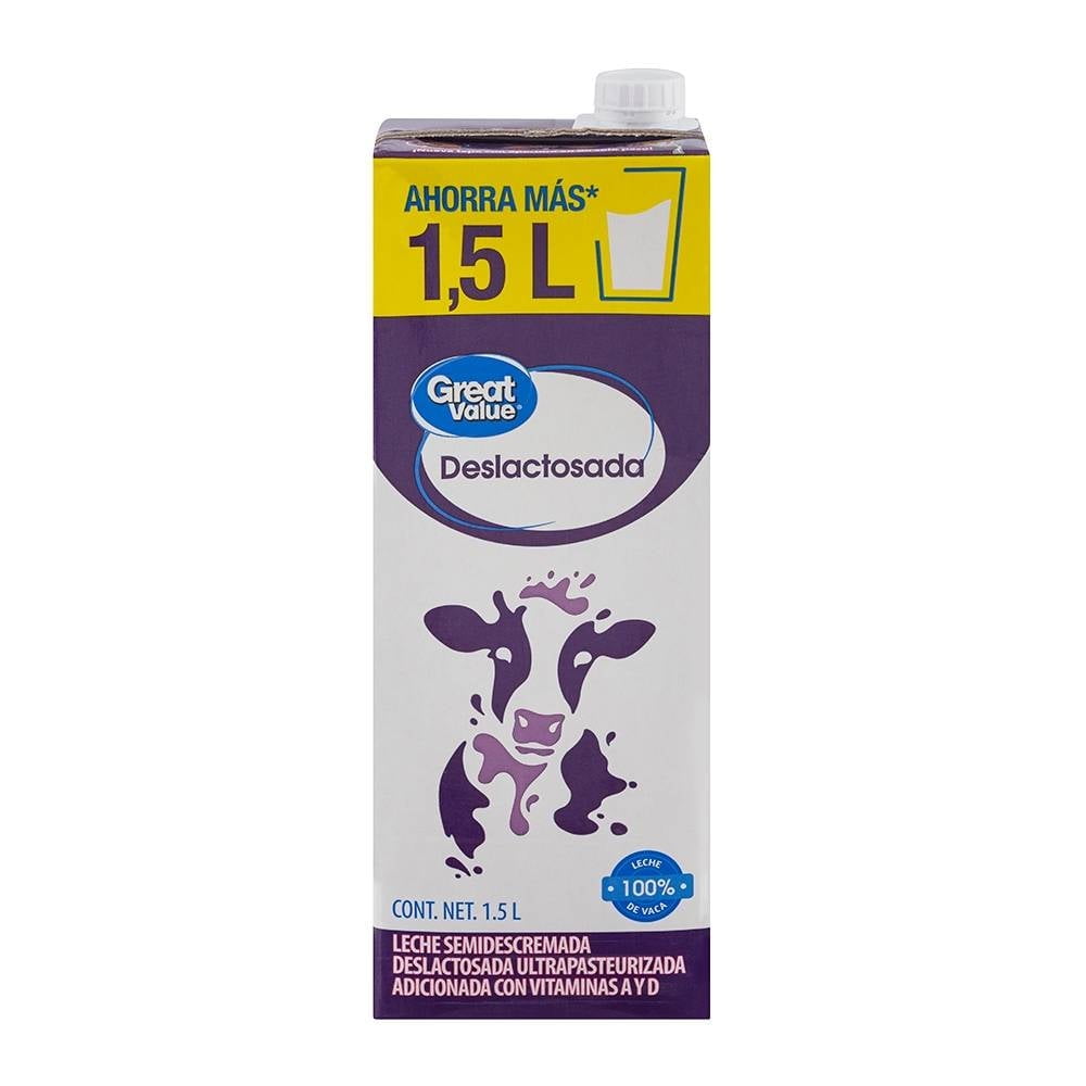 Leche Great Value deslactosada 1.5 l | Walmart en línea