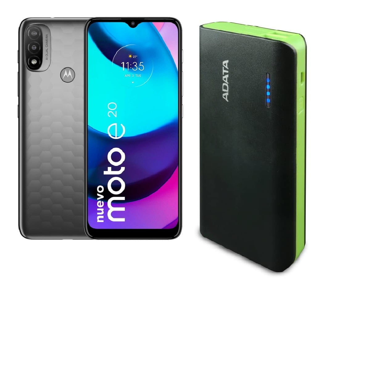 Smartphone Motorola Moto E20 32 GB gris grafito 2 GB RAM + Powerbank Batería Portatil de 10000 ...