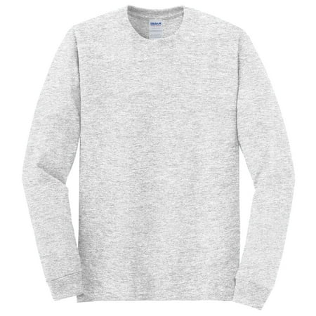 Gildan - Gildan Heavy Cotton 5.3 oz. Long-Sleeve Men T-Shirt Ash Grey ...