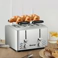 Costway Stainless Steel 4 Slice Toaster Extra-Wide Slot 6 Shade Setting ...