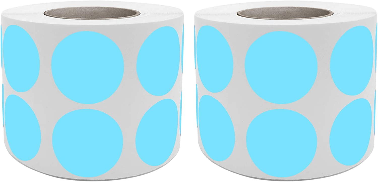 Colored Dot Stickers 3/4 " Round Light Blue Labels (19MM) 2100 Labels ...