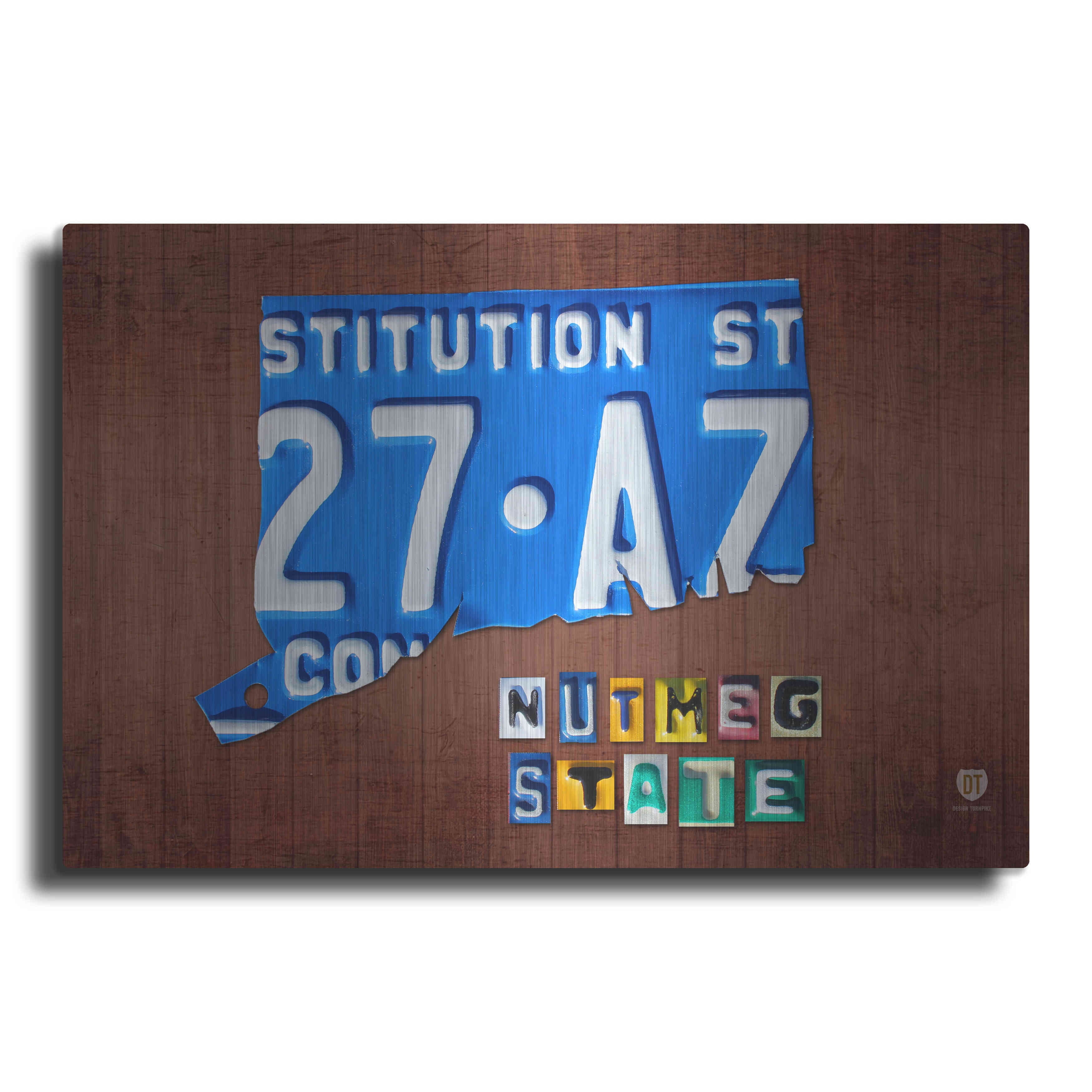 Luxe Metal Art 'Connecticut License Plate Map' by Design Turnpike ...