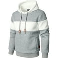 HOOD CREW Men's Waffle-Knit Hoodie, Long Sleeve Sweatshirt with Pockets ...